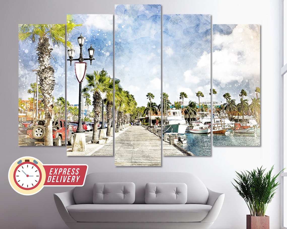 Aruba Wall Art Aruba Painting Aruba Canvas Print Aruba | Etsy