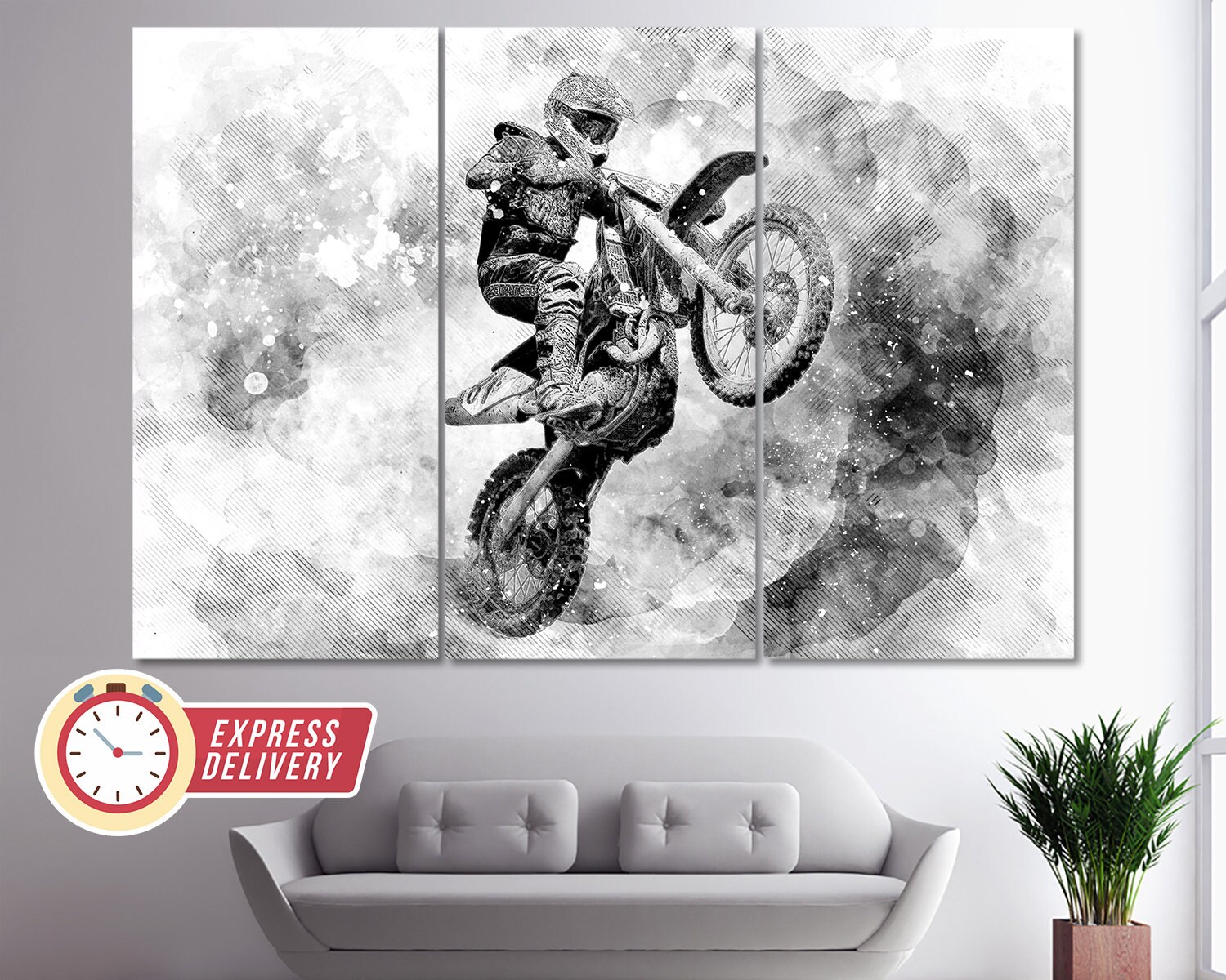 Motocross Canvas Print Dirt Bikes Wall Art Biker Gift | Etsy
