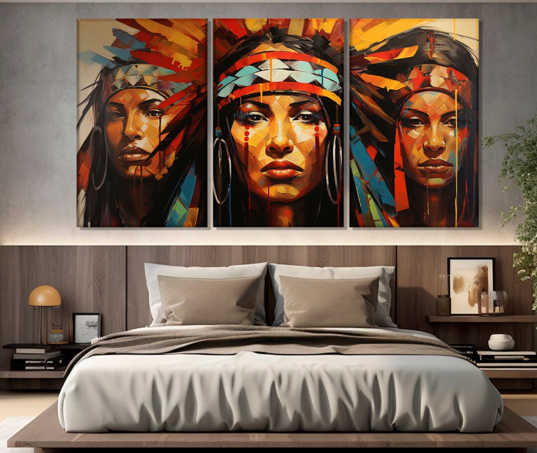 Beautiful Native American Women Canvas Print, First Nations Wall Art ...