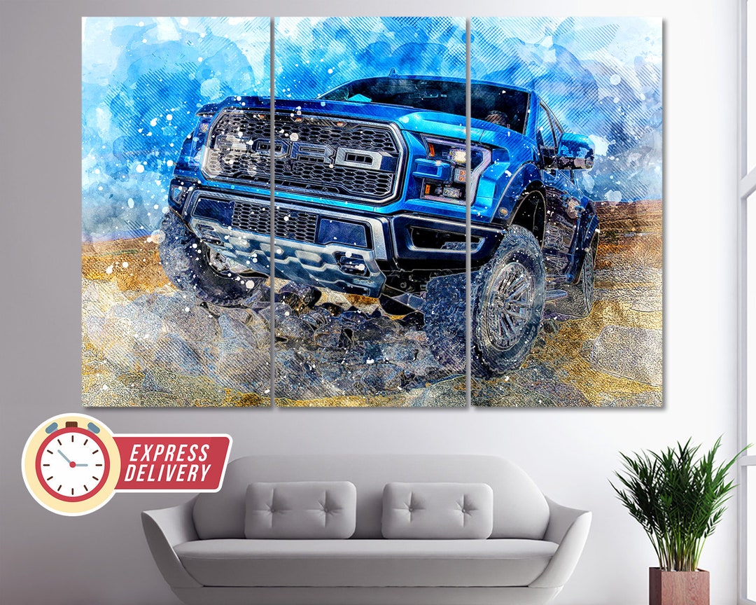 Ford Raptor Truck Canvas Print, off Road Wall Art, Ford Wall Art, Ford ...