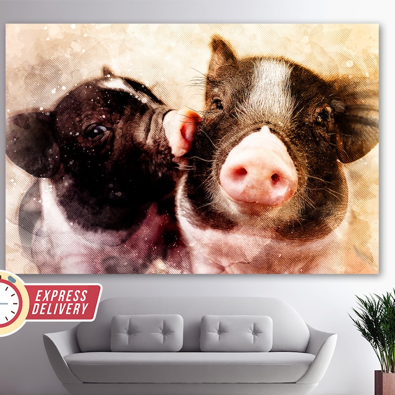 Pig Canvas - Etsy