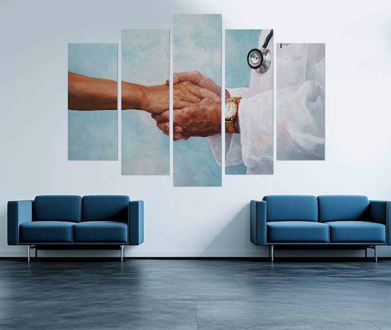 Healthcare Wall Art, Doctor Holding Hand Canvas Print, Doctor Gift ...