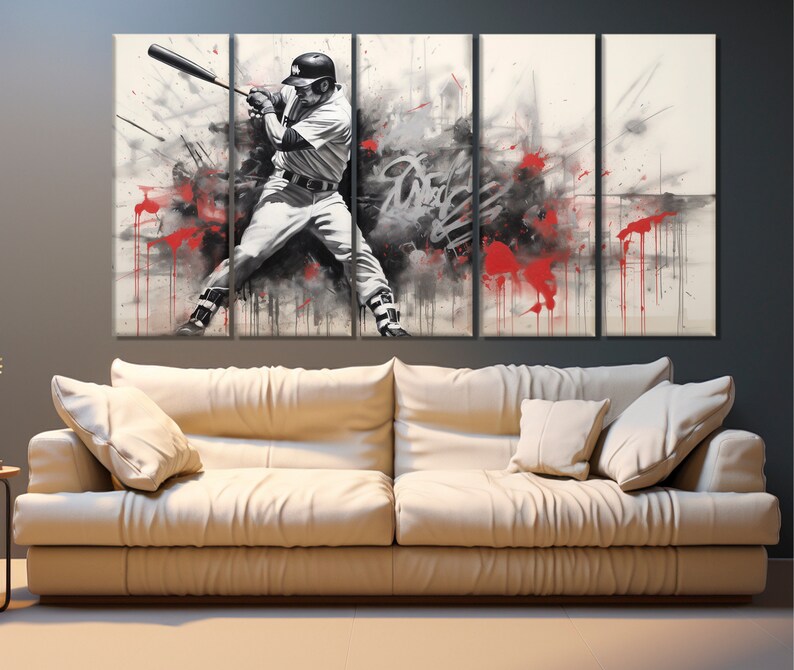 Abstract Baseball Graffiti Canvas Print, Baseball Street Art, Sport ...