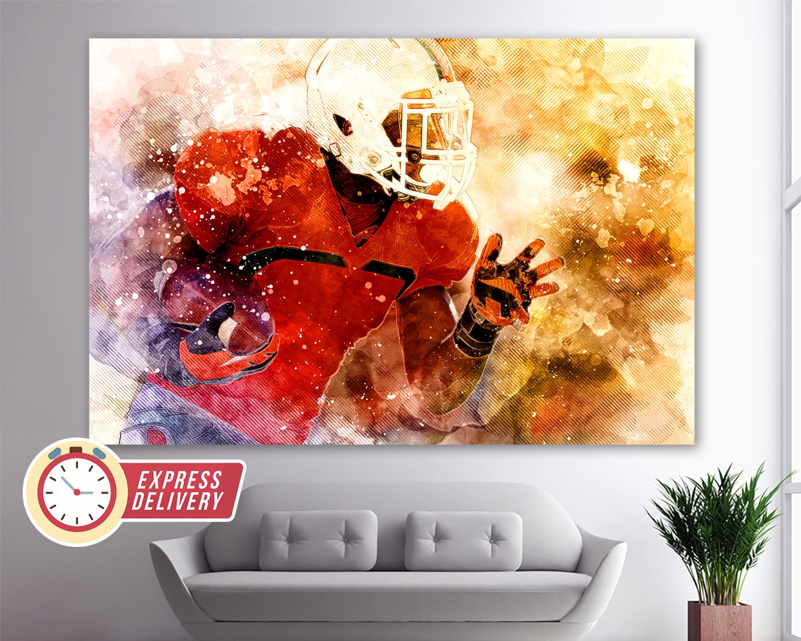 Abstract Football Wall Art Football Canvas Print Football - Etsy