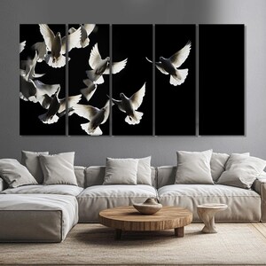Flock of White Doves Canvas Print, Fidelity Wall Art, White Doves ...