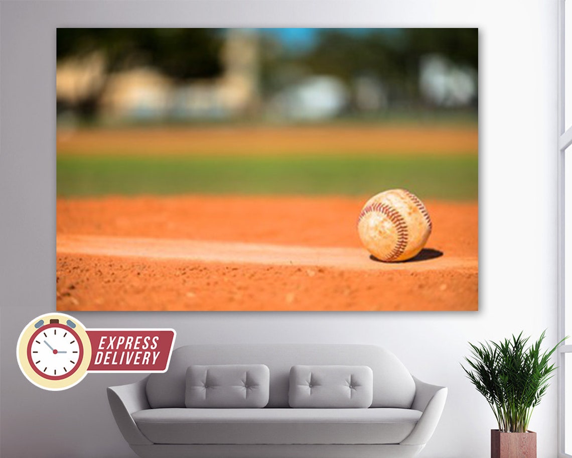 Baseball Ball on Pitchers Mound Canvas Print Baseball Wall | Etsy