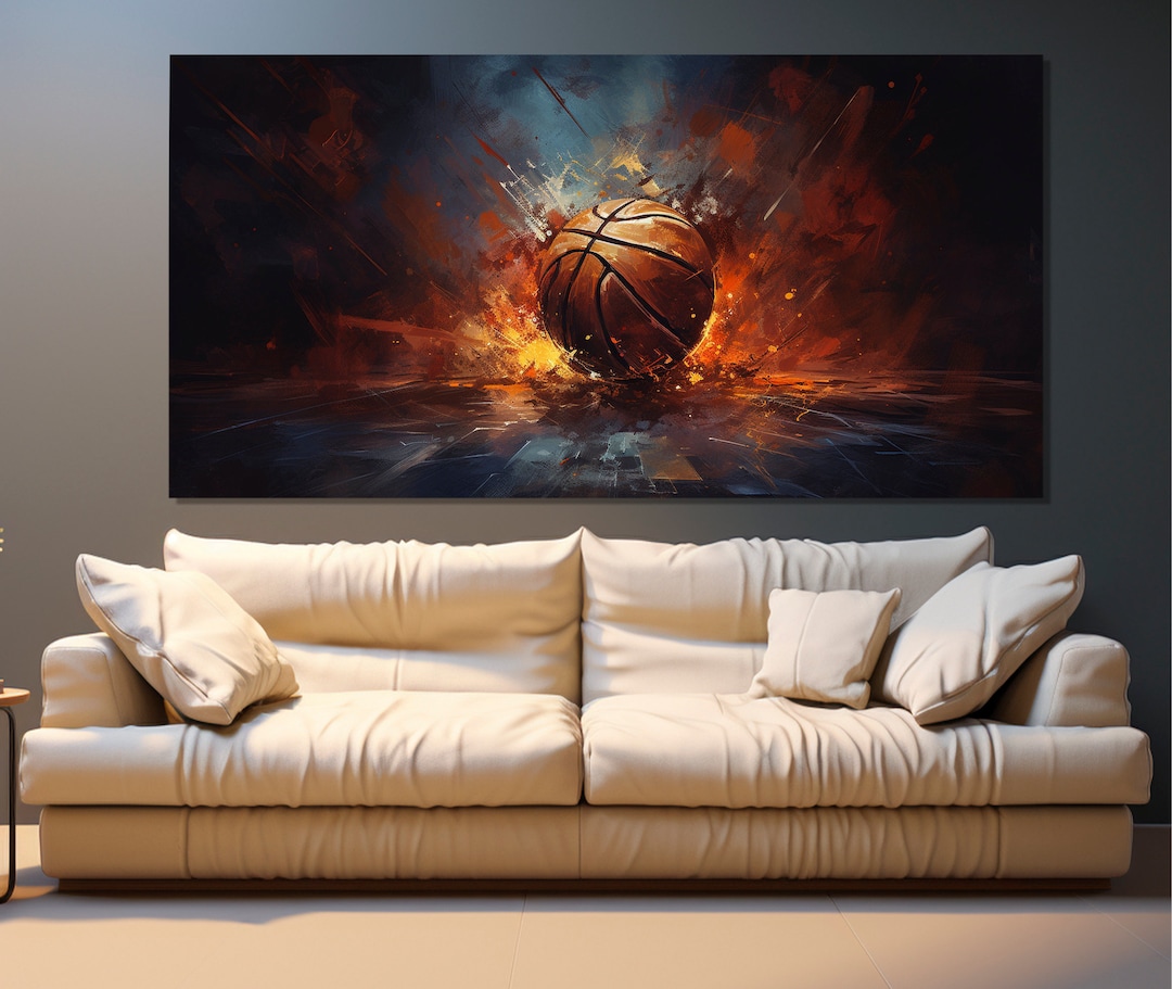 Basketball Wall Art, Basketball Ball Canvas Print, Abstract Basketball ...