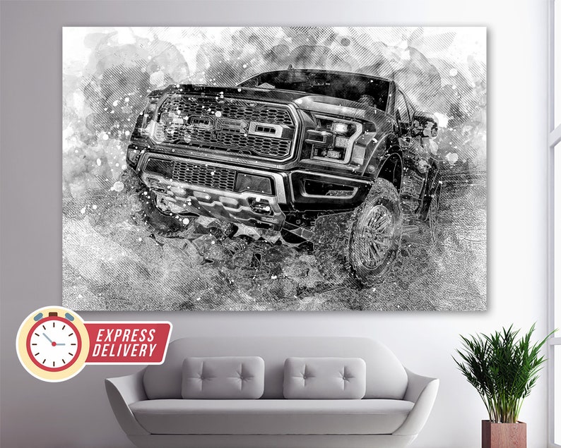 Ford Raptor Truck Canvas Print off Road Wall Art Ford Wall - Etsy