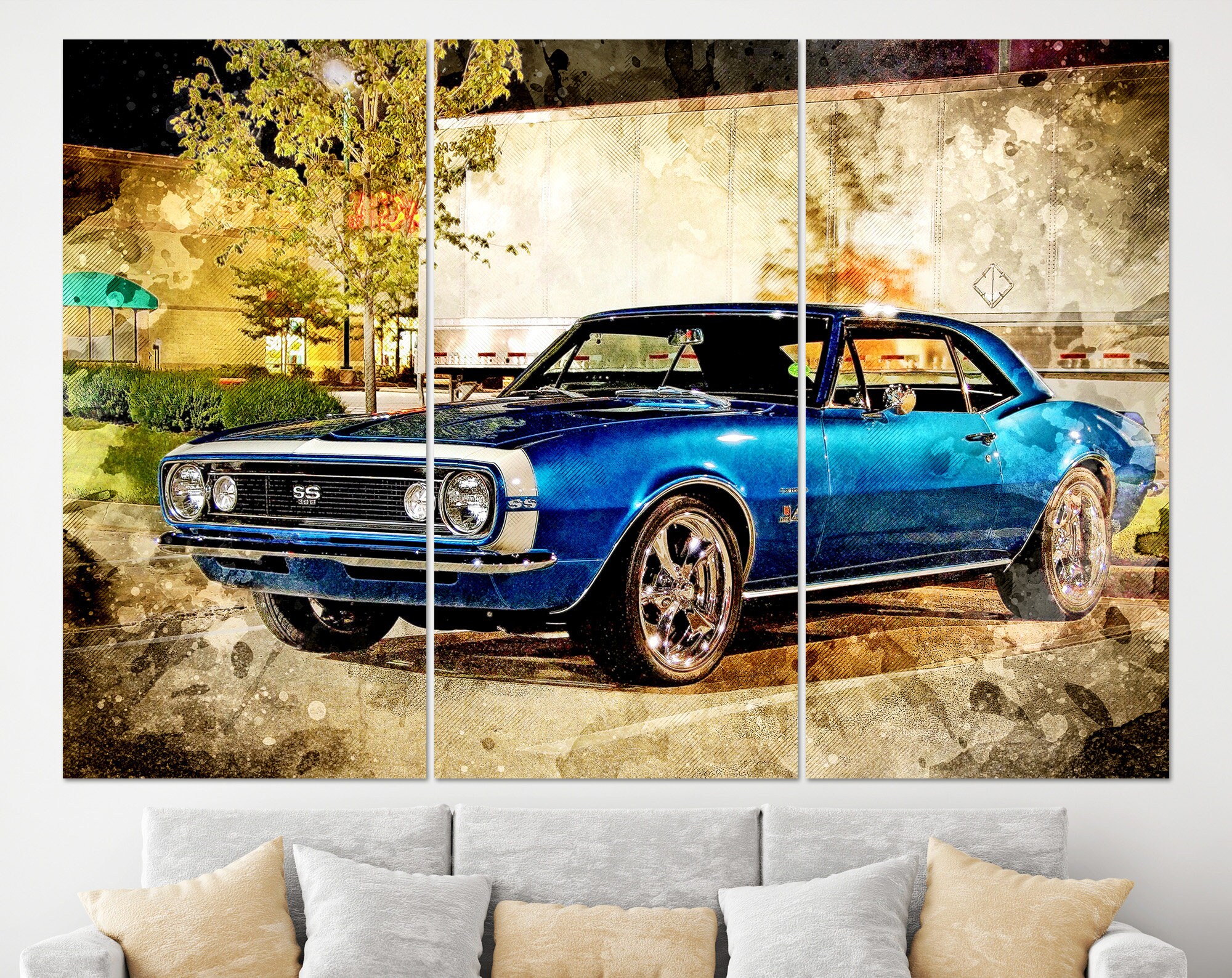 Chevrolet Camaro SS Canvas Print, Muscle Car Wall Art, Camaro Canvas ...