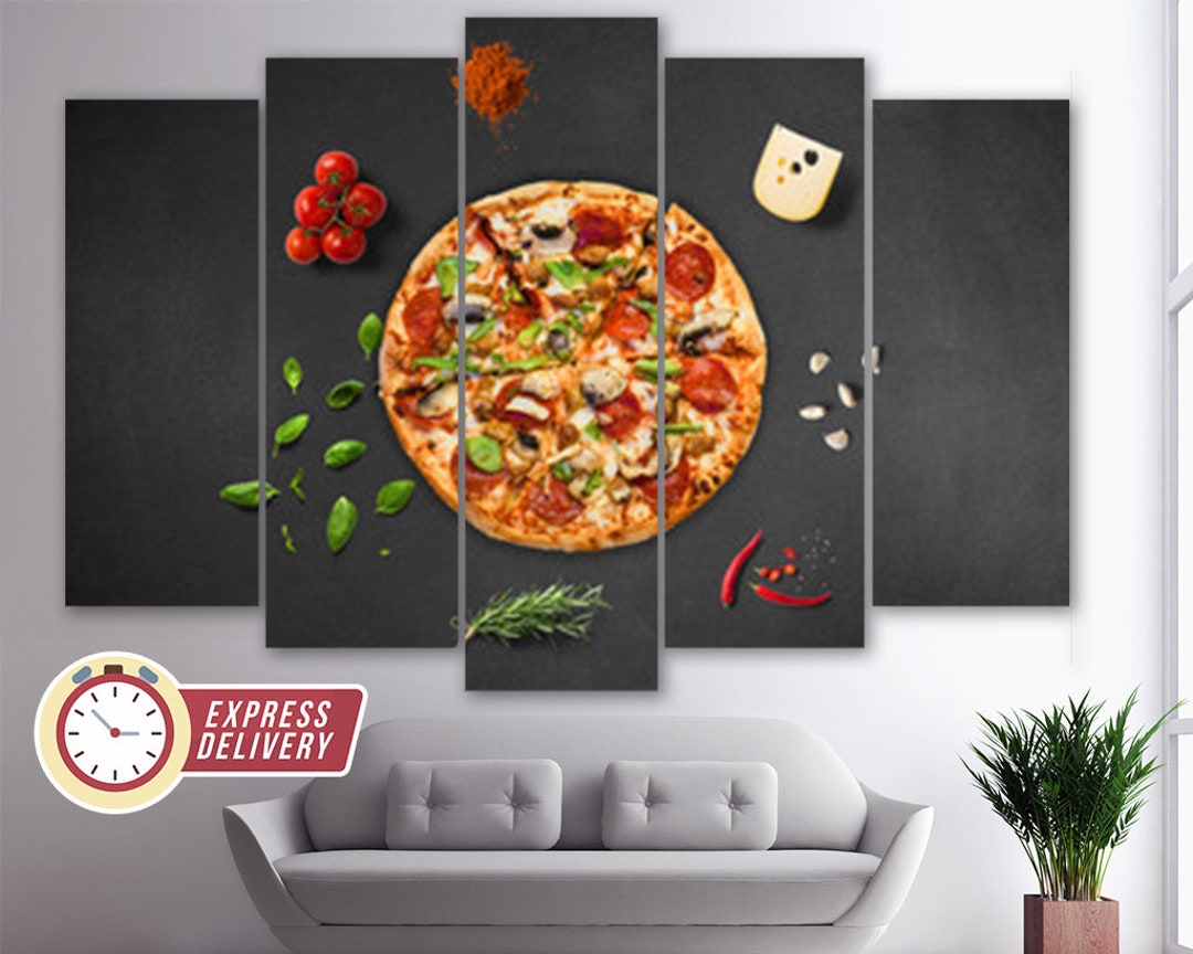 Pizza Canvas Print, Pizza Bar Decor, Pizza Photo, Pizza Poster ...