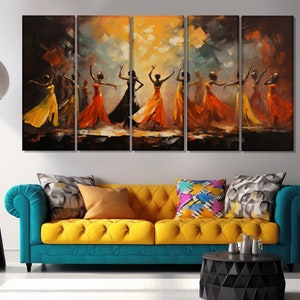 Abstract Dance Canvas Art, African Women Canvas Print, Ethnic Dancers ...