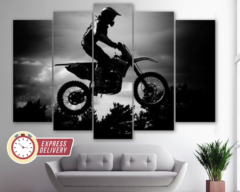 Motocross Wall Art Motocross Canvas Art Biker Gift Dirt | Etsy