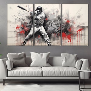 Abstract Baseball Graffiti Canvas Print, Baseball Street Art, Sport ...