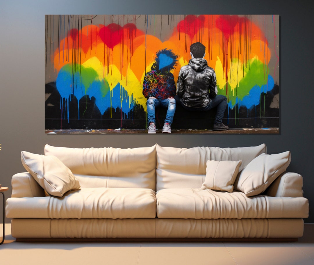 Abstract LGBT Graffiti Canvas Print, LGBT Street Art Canvas, LGBT ...