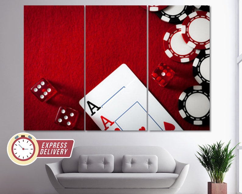 Pocket Aces With Poker Chips Canvas Art Poker Fan Gift Poker - Etsy