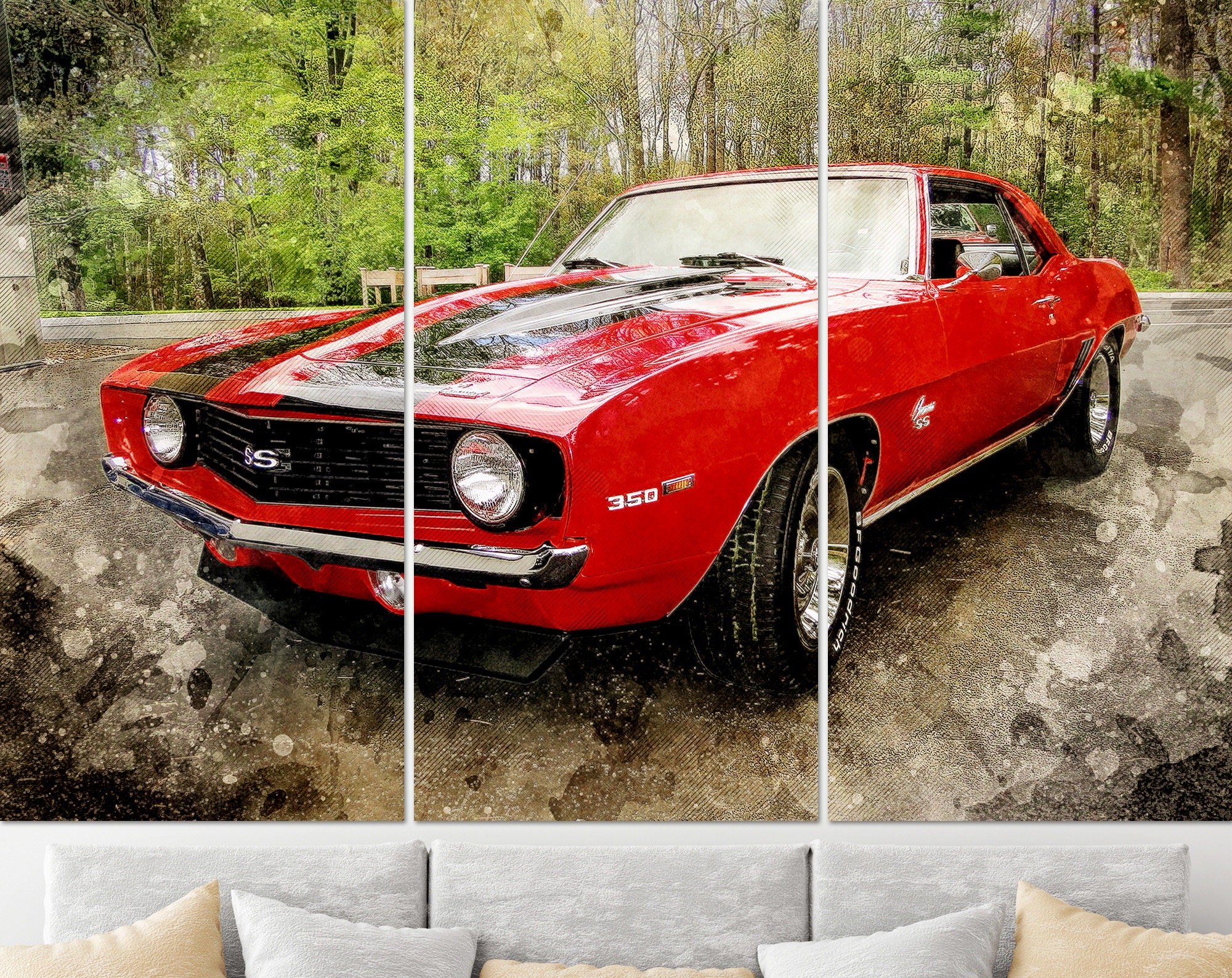 Chevrolet Camaro SS Canvas Print, Muscle Car Wall Art, Camaro Canvas ...