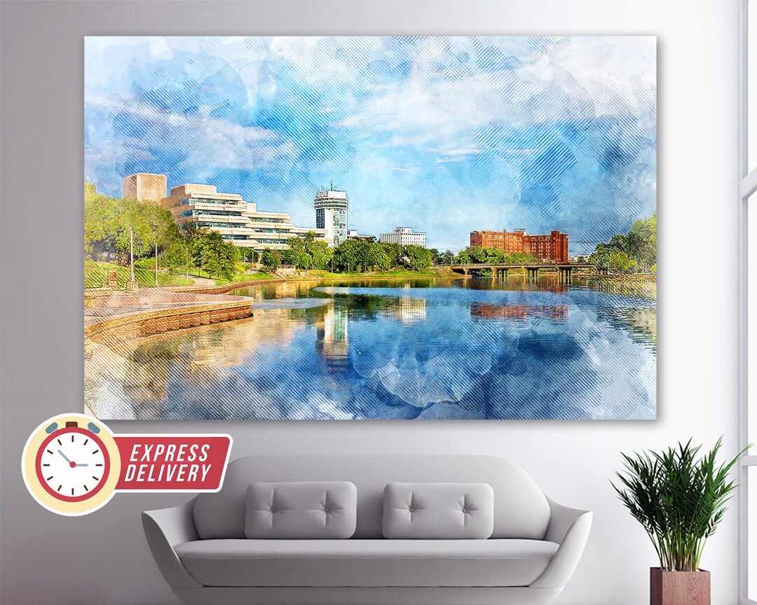 Wichita Canvas Art, Wichita Painting, Wichita Wall Art, Wichita Print ...