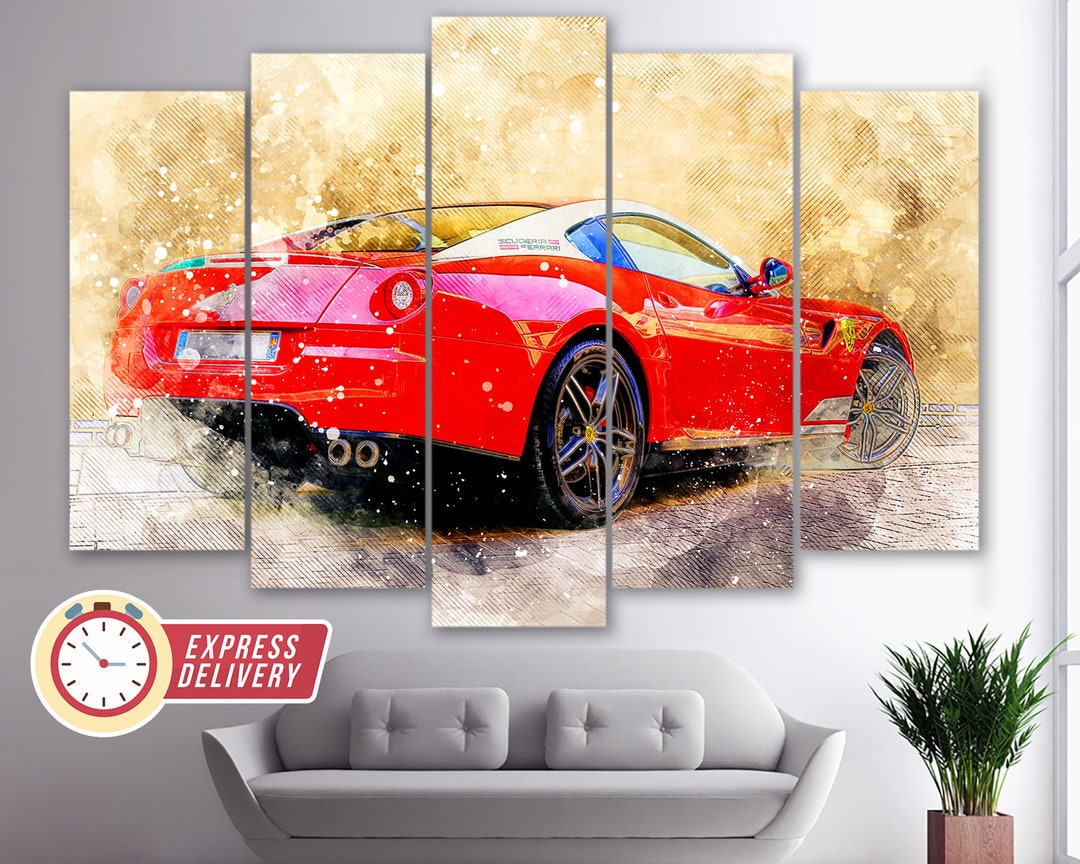 Red Ferrari Canvas Print Ferrari Wall Art Ferrari Canvas - Etsy