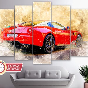 Red Ferrari Canvas Print Ferrari Wall Art Ferrari Canvas - Etsy