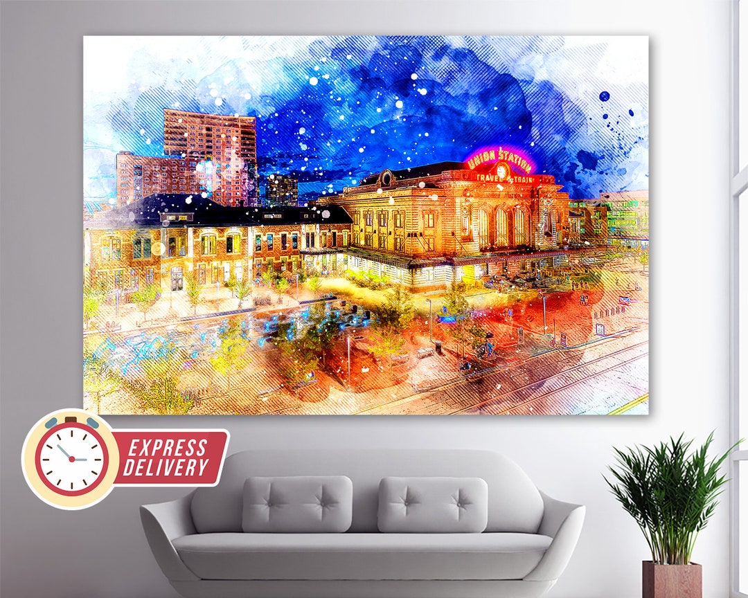 Denver Union Station Canvas Artwork, Denver Canvas Art, Denver Wall Art ...