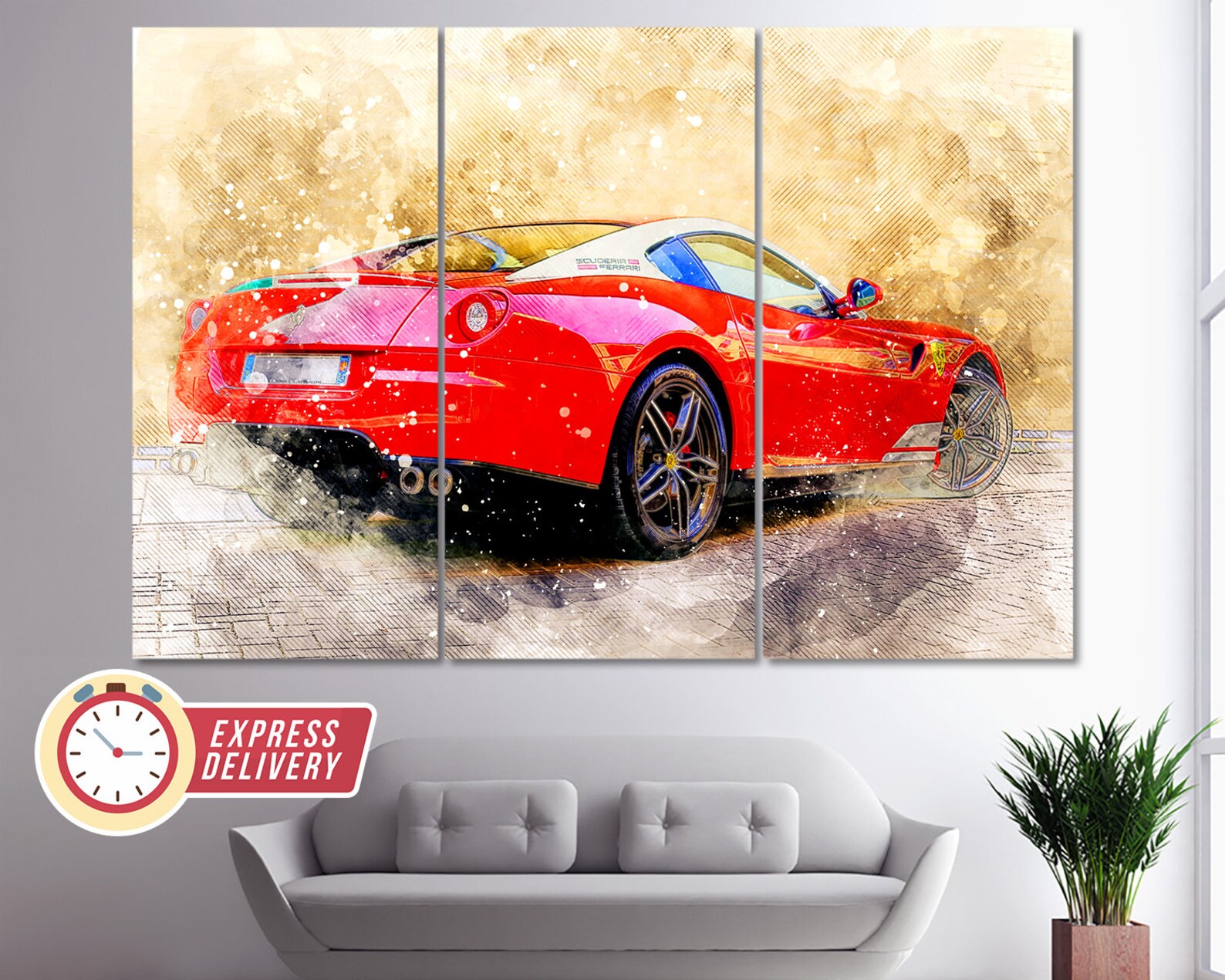 Red Ferrari Canvas Print Ferrari Wall Art Ferrari Canvas - Etsy