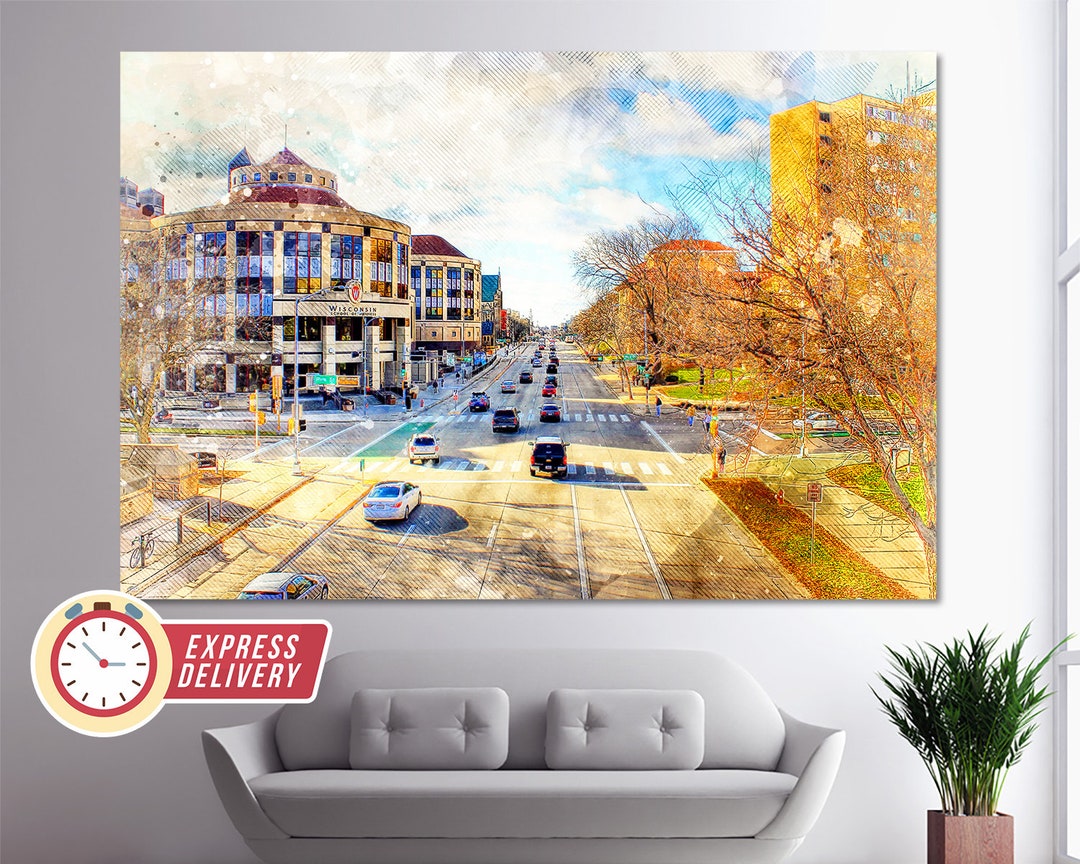 Madison Canvas Art, Wisconsin School of Business, Madison Wall Art ...