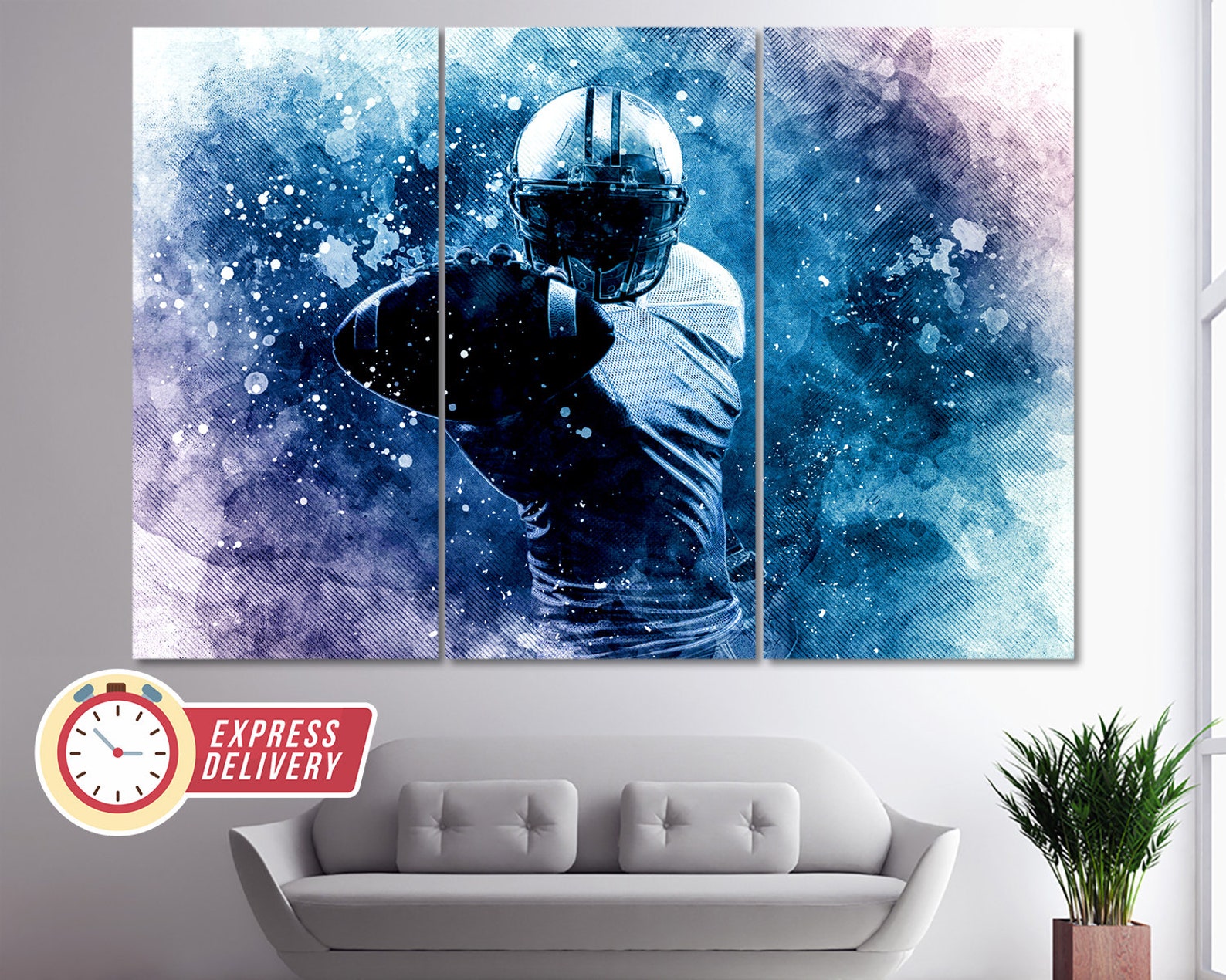 Football Canvas Print Football Canvas Art Football Print | Etsy