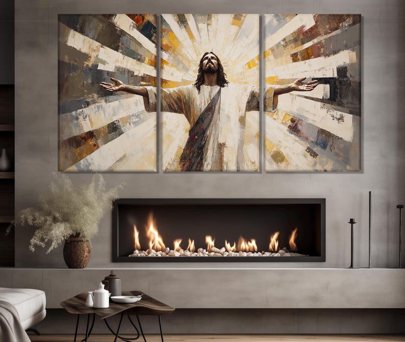 Jesus Christ Painting Printed on Canvas, Jesus Christ Wall Art, Jesus ...