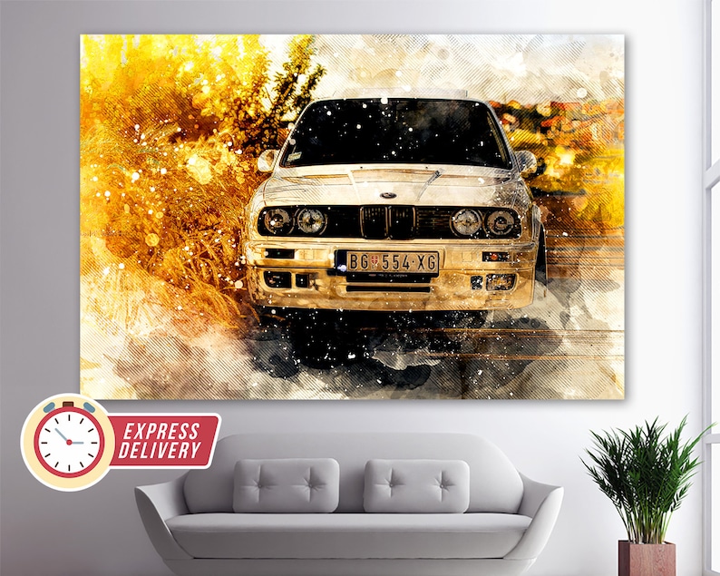 Classic BMW E30 Canvas Print, BMW Wall Art, BMW Canvas Art, Bmw Poster ...