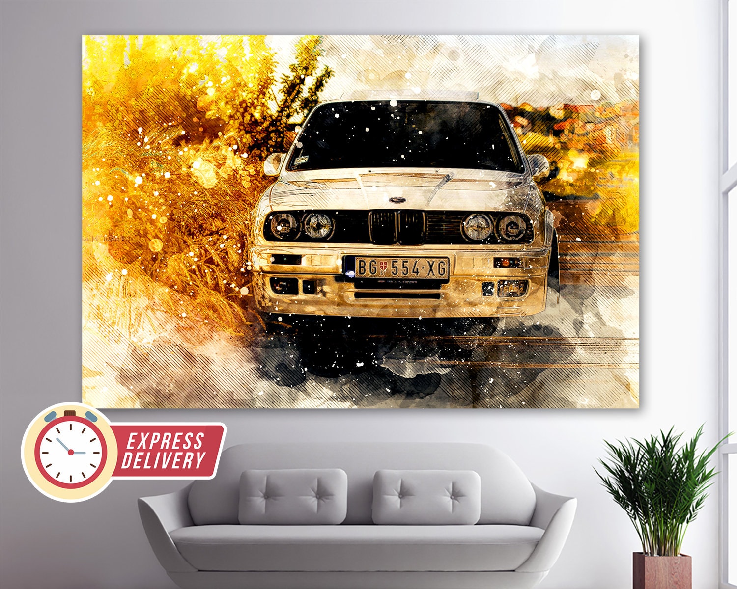 Classic BMW E30 Canvas Print BMW Wall Art BMW Canvas Art - Etsy