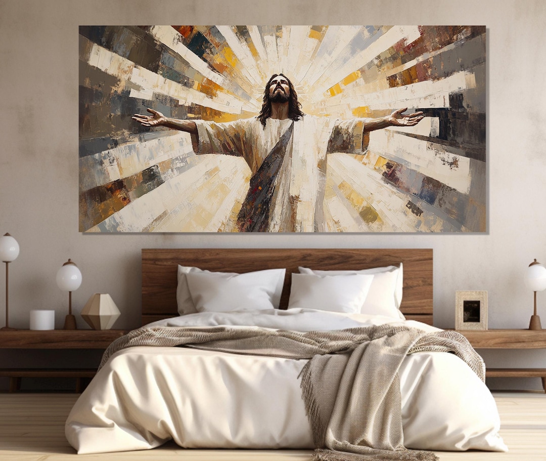 Jesus Christ Painting Printed on Canvas, Jesus Christ Wall Art, Jesus ...