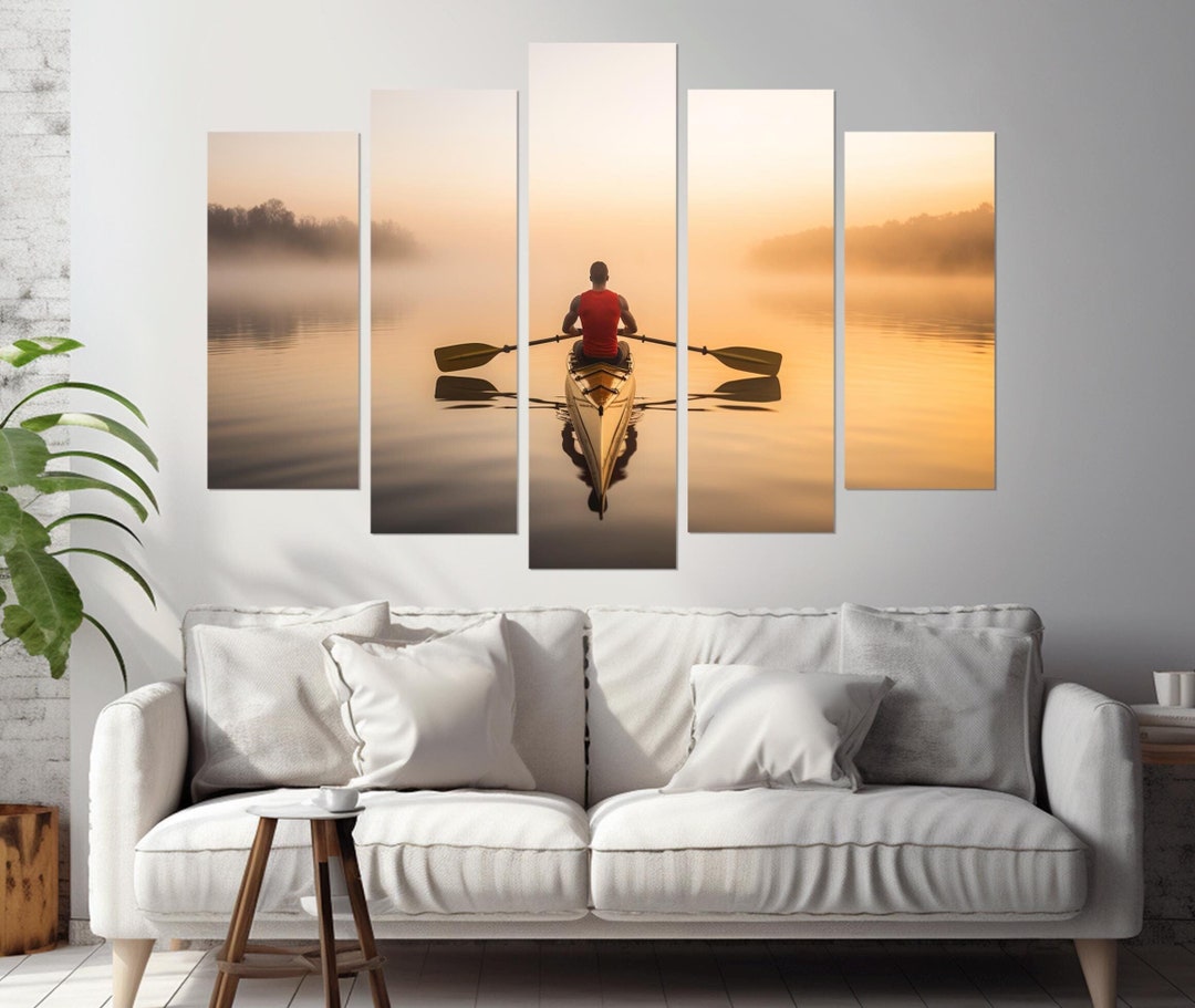 Solo Rower Canvas Print, Rower Gift, Rowing Wall Art, Rowing Club Decor ...