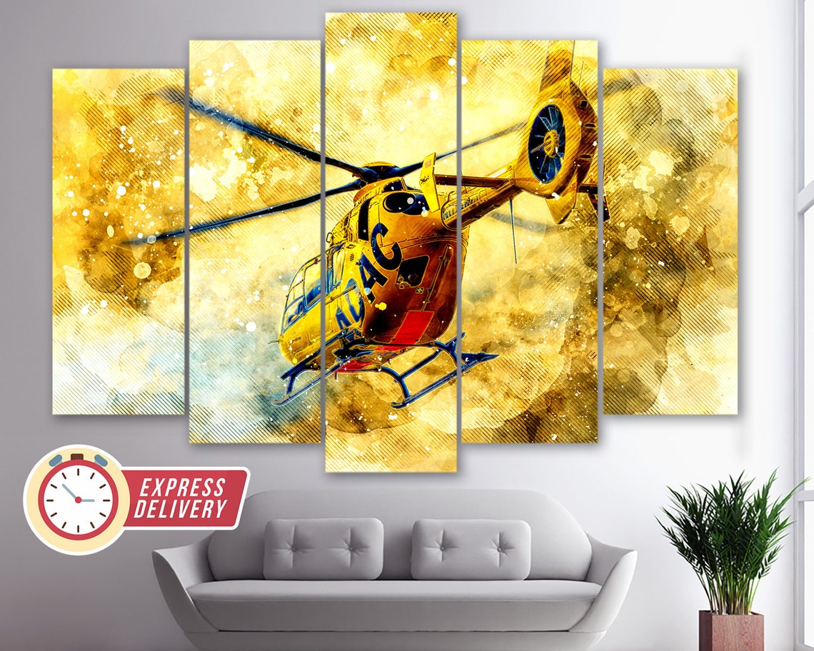 ADAC Air Rescue Helicopter Canvas Print Helicopter Wall Art - Etsy