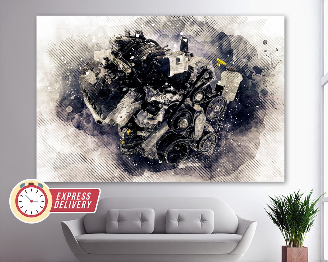HEMI Dodge Ram Engine Canvas Art Dodge Wall Art Abstract - Etsy