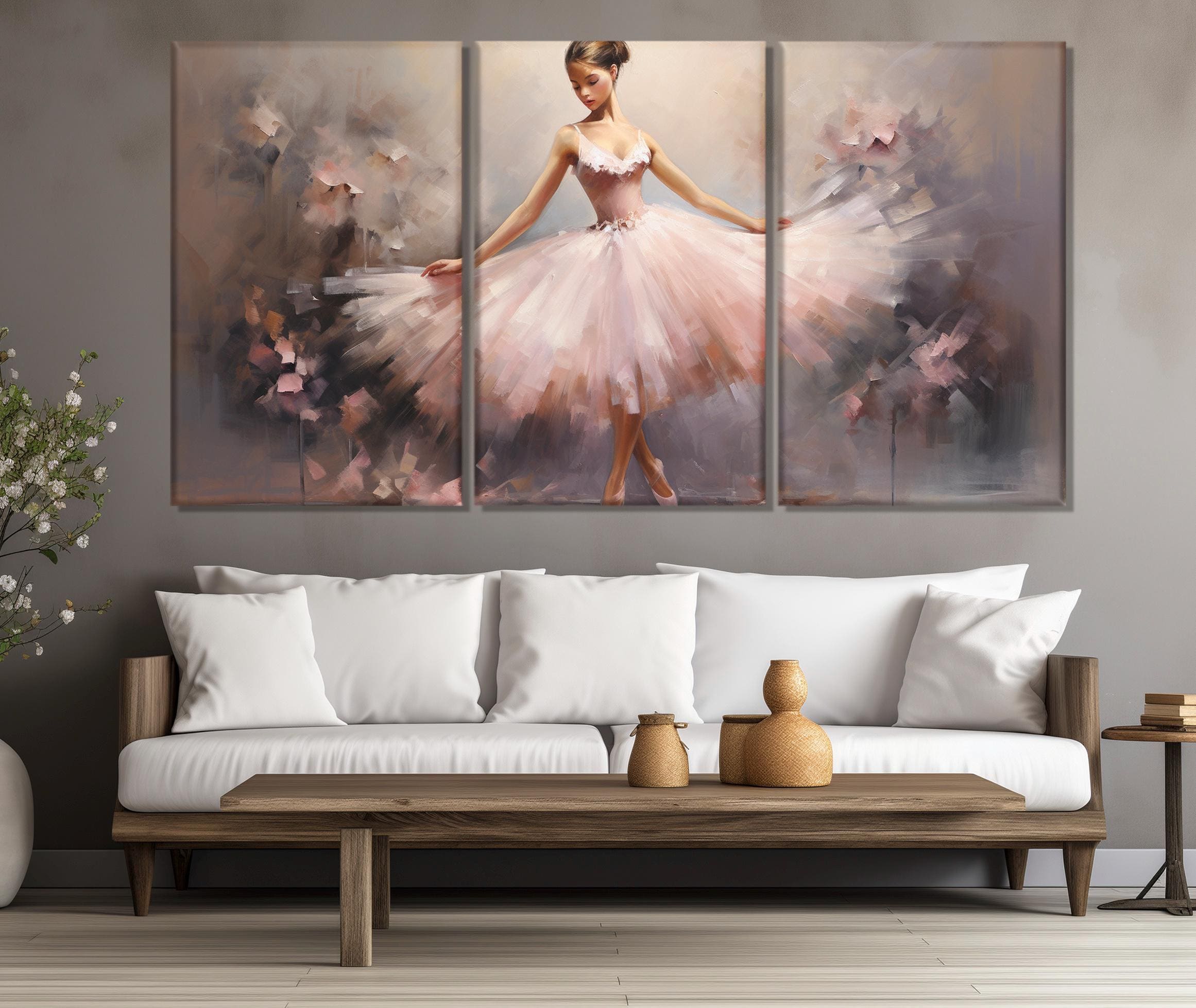 Beautiful Ballerina Painting Printed on Canvas, Abstract Ballet Canvas ...