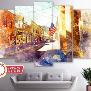 Bisbee Street Canvas Art, Bisbee Skyline, Bisbee Wall Art, Bisbee Print ...