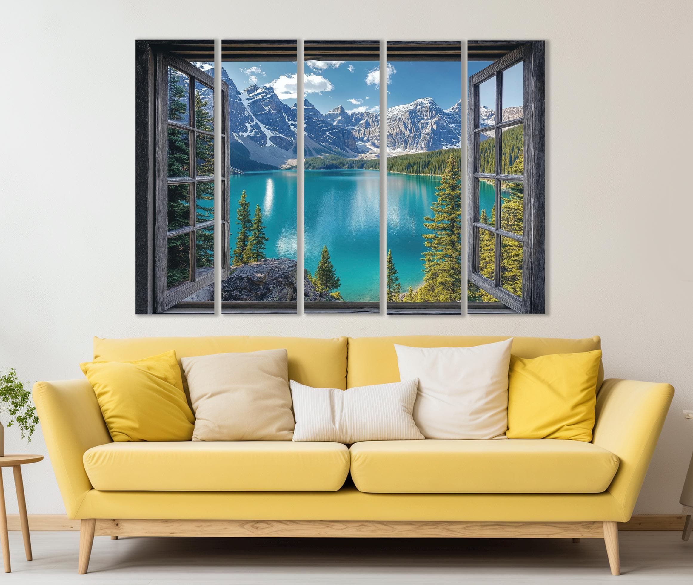 Banff National Park Lake View From Open Window Canvas Print, Alberta ...