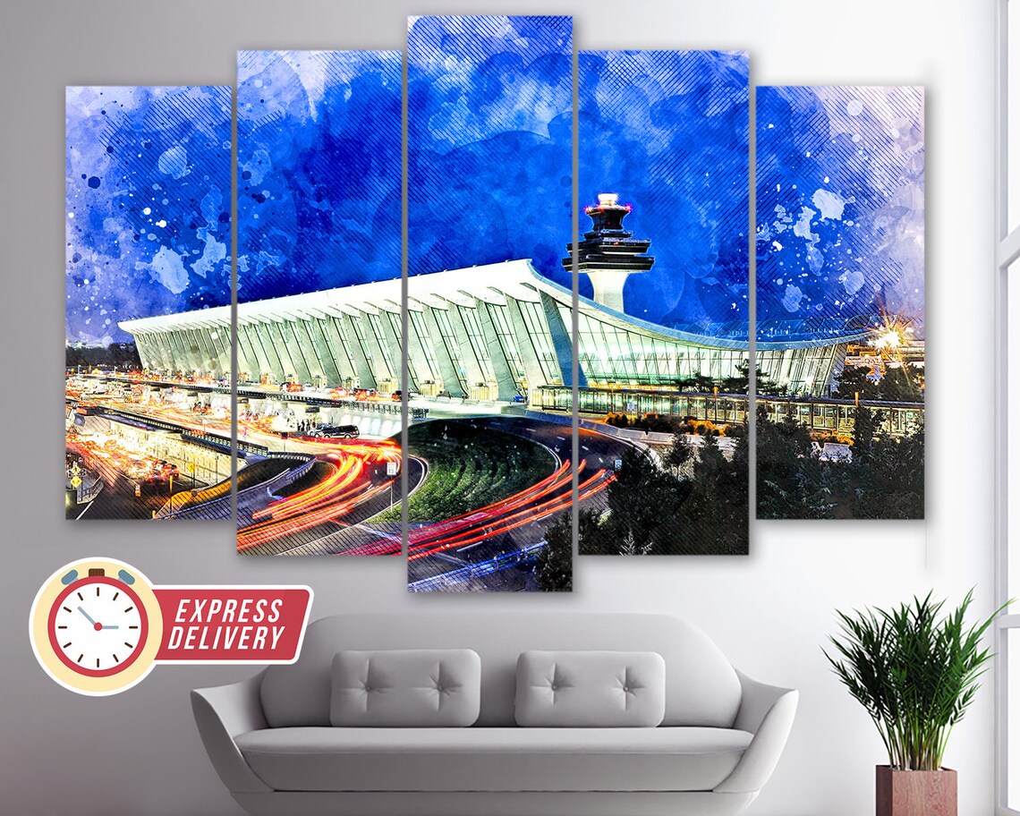 Dulles International Airport in Virginia Canvas Art, Washington Dulles ...