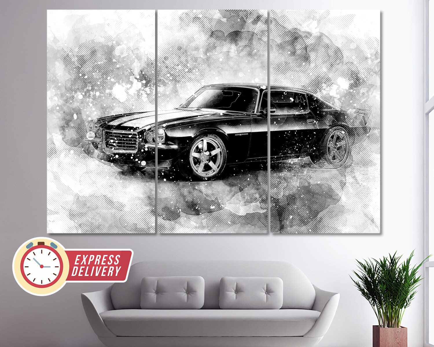 Vintage Chevrolet Camaro RS Canvas Print Muscle Car Wall Art - Etsy