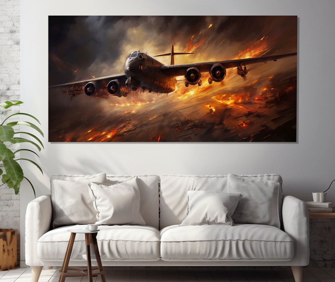 Abstract Boeing B-52 Stratofortress Canvas Print, B-52 Painting ...