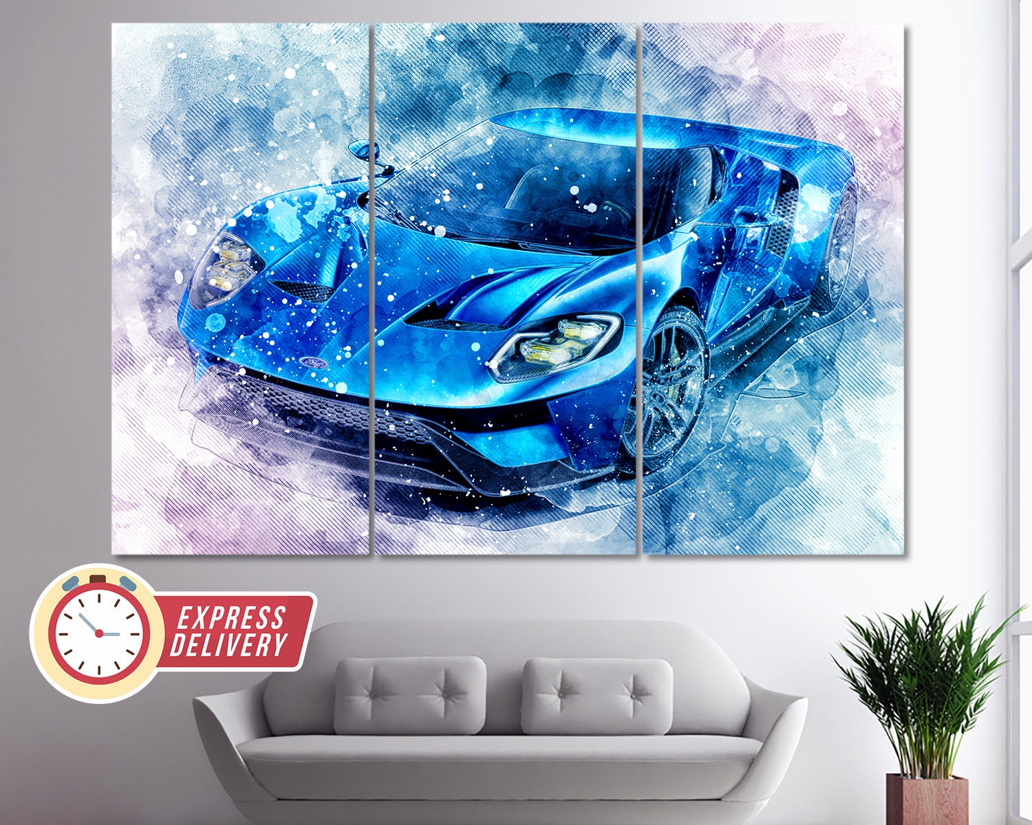 Ford GT Canvas Print Ford Wall Art Ford Canvas Art Sport - Etsy UK