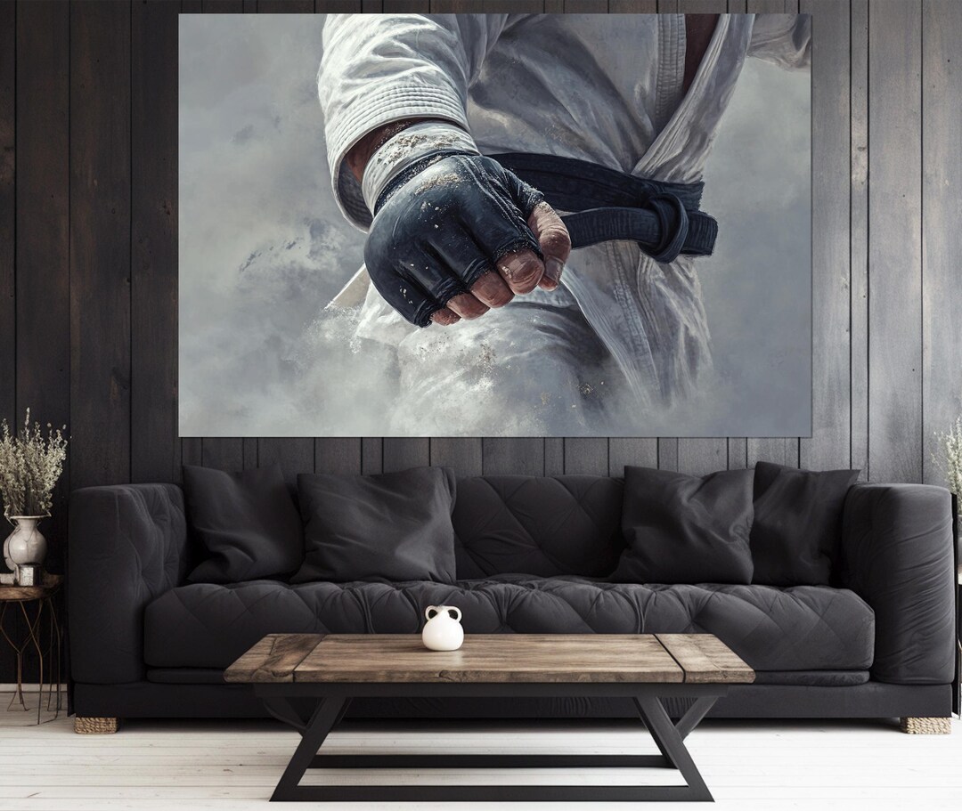 Abstract Jiu-jitsu Wall Art, Black Belt Poster, Jiu-jitsu Fan Gift, Jiu ...