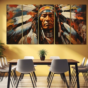 First Nations Chief Canvas Print, Native American Wall Art, Indian ...