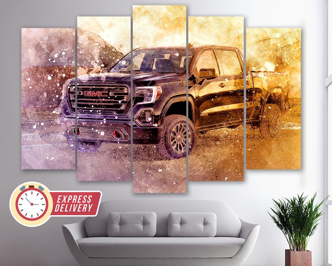 GMC Sierra Truck Canvas Print, off Road Wall Art, GMC Wall Art, GMC ...