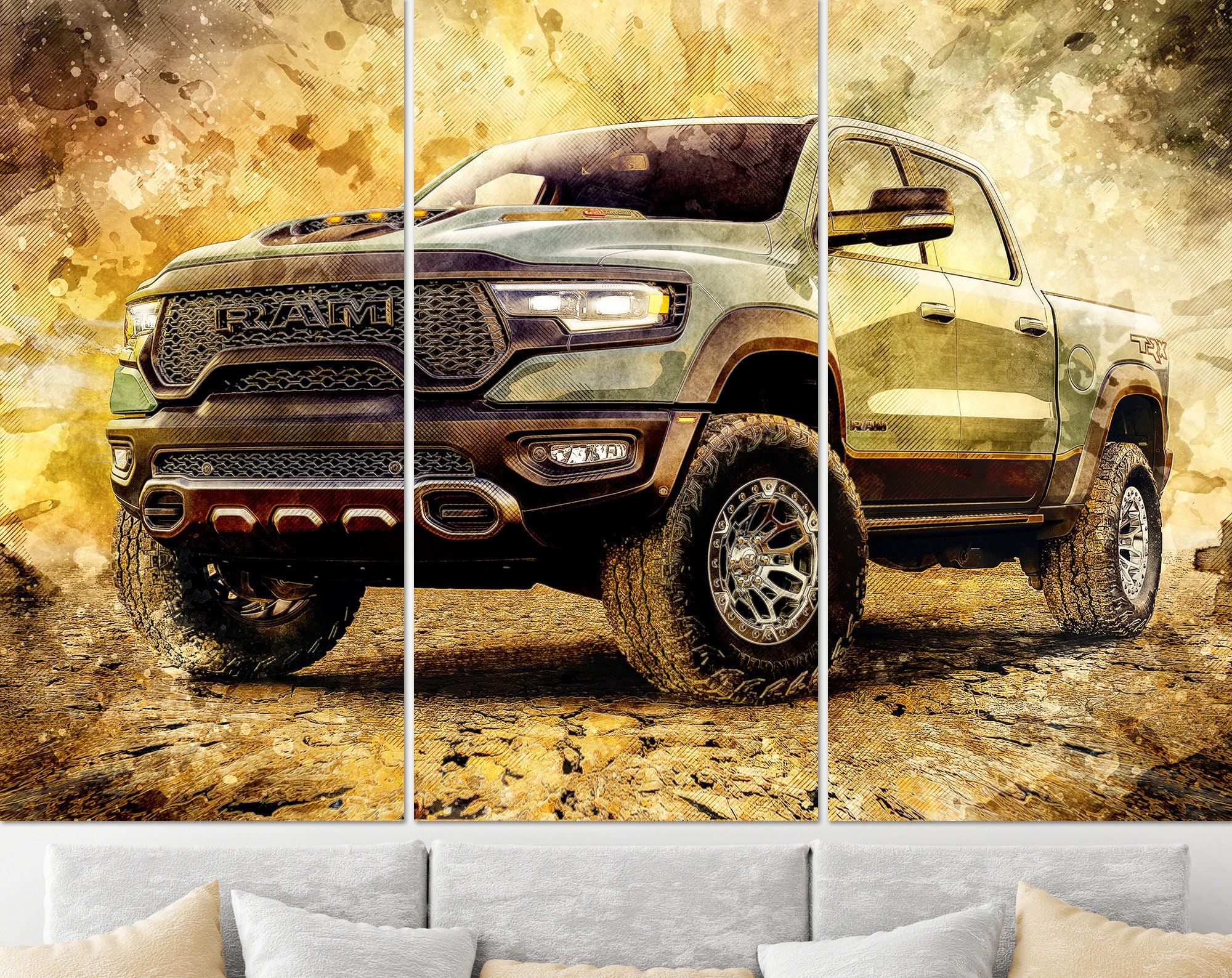 Dodge RAM 1500 TRX Canvas Print, Dodge Wall Art, Dodge Canvas Art ...