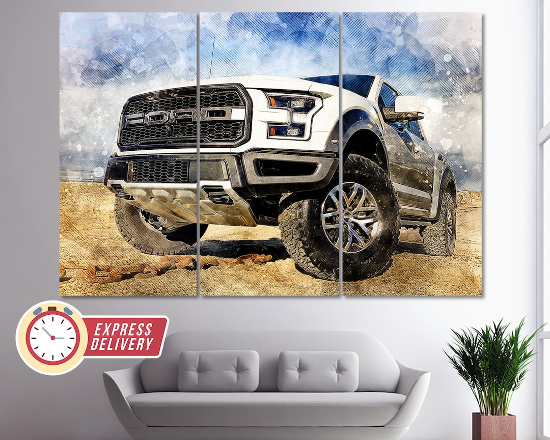 Ford F150 Raptor Truck Canvas Print, off Road Wall Art, Ford Wall Art ...