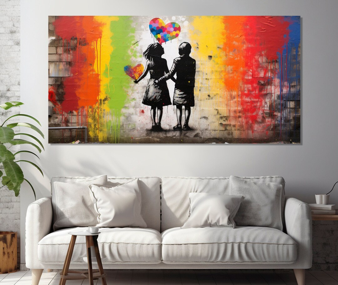 Abstract LGBT Graffiti Canvas Print, LGBT Street Art Canvas, Girls in ...