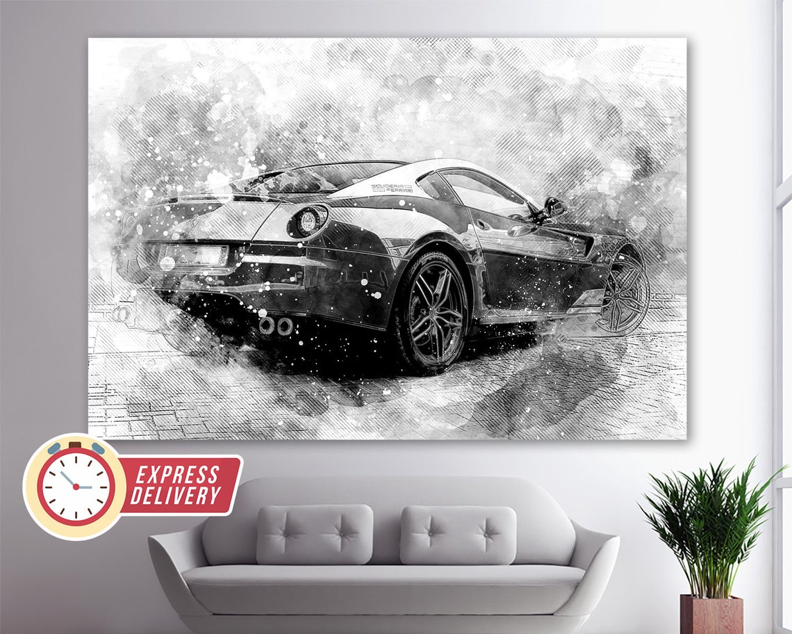 Red Ferrari Canvas Print Ferrari Wall Art Ferrari Canvas - Etsy
