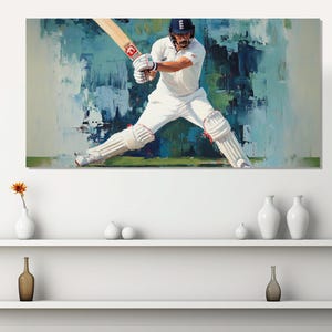 Cricket Painting Printed on Canvas, Cricket Wall Art, Cricket Canvas ...
