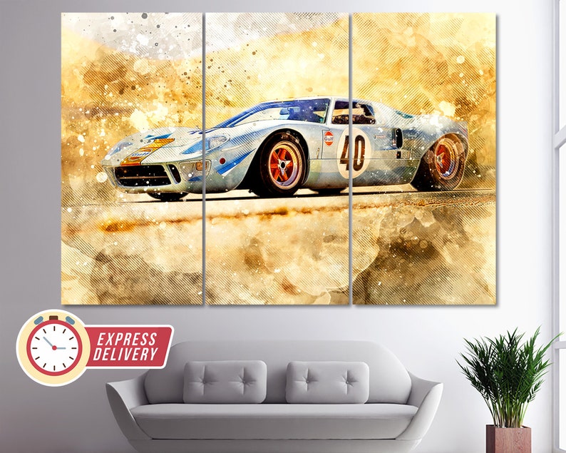 Ford GT40 Canvas Ford Wall Art Ford Canvas Art Sport Car - Etsy